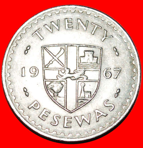 Africa - · COCOA (1967-1979): GHANA 20 PESEWAS 1967 MINT LUSTER! · LOW ...