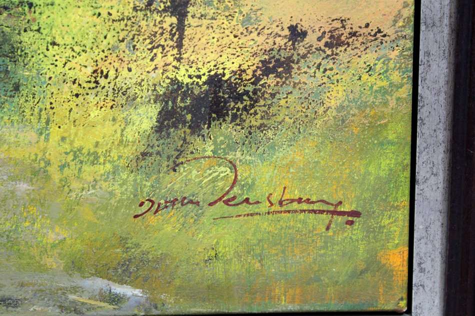 Paintings - Derrick van Rensburg - Abstract farm scene - Magnificent ...