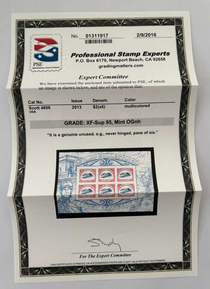 Union of South Africa - SCOTT #4806 MINT OG NH INVERTED JENNY FULL PANE ...