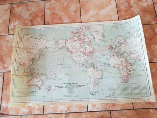 Maps - 1923 WORLD MAP CANADIAN TRADE ROUTES LARGE MAP was listed for ...