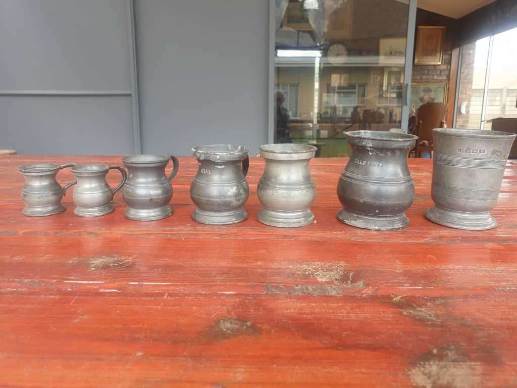 Pewter - RARE VICTORIAN PEWTER GILL MEASURING CUP AND SPECIAL ...