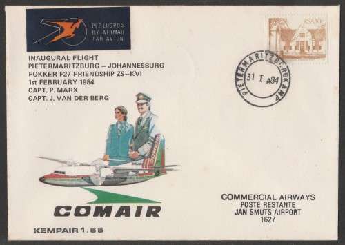Republic of South Africa - AVIATION 1984 KEMPAIR FLIGHT COVER #1.55 ...