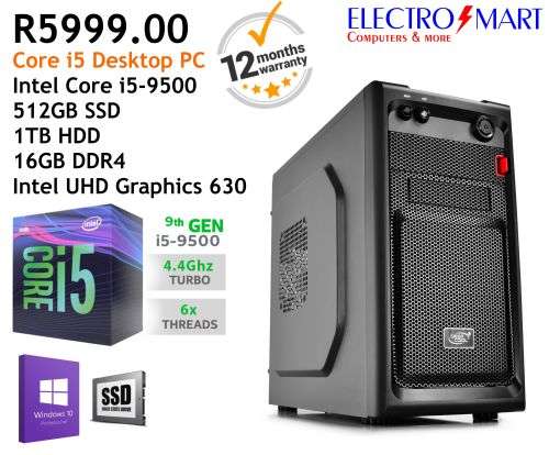 PC Desktops & All-in-Ones - Desktop Computer Box (Intel i5-9500 | 512GB ...
