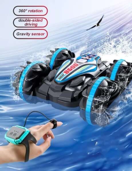 Crawler - 2.4Ghz - 4WD - Amphibious Stunt Car - with wristband remote ...