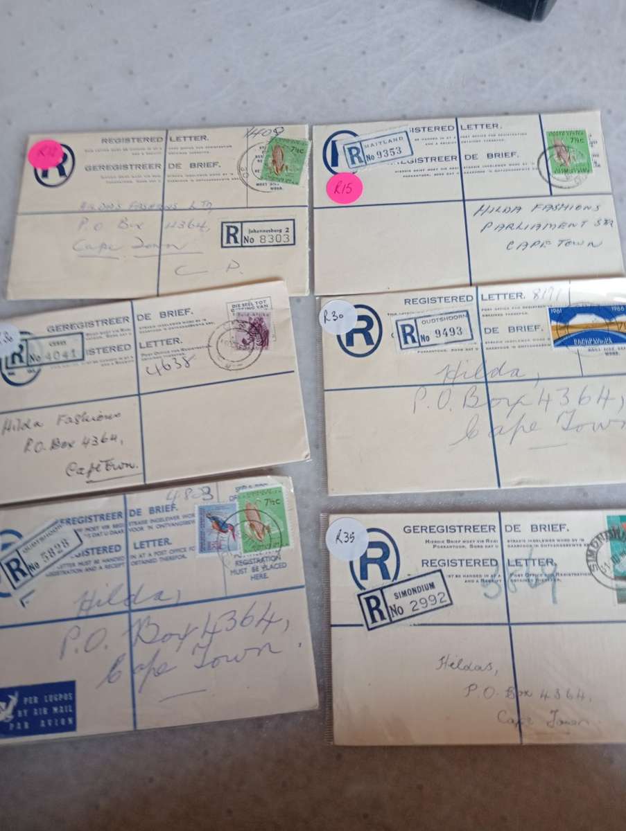 Republic of South Africa - RSA-6 LOVELY REGISTERED LETTER PRE-PRINTED ...