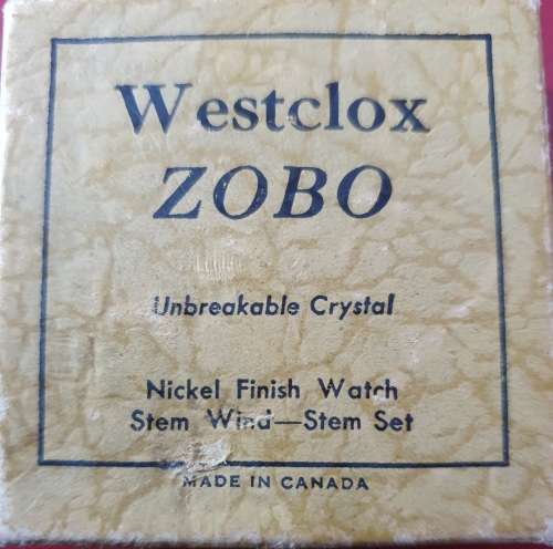 Other Clocks - ANTIQUE WESTCLOX ZOBO POCKET WATCH. IN ORIGINAL BOX WITH ...