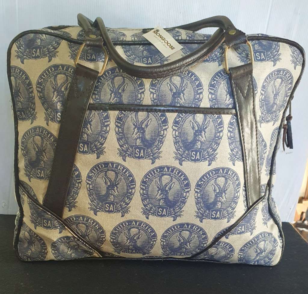 Other Africana - MONGOOSE HANDCRAFTED WEEKEND BAG WITH OLD SA STAMP ...