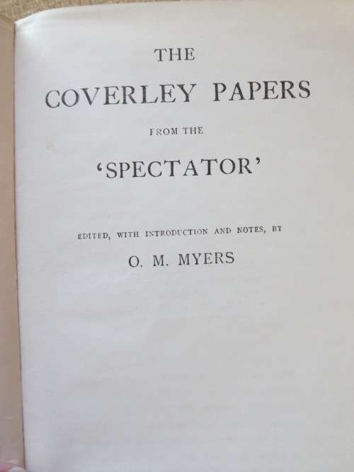 History & Politics - THE COVERLEY PAPERS FOM THE `SPECTATOR` by O. M ...