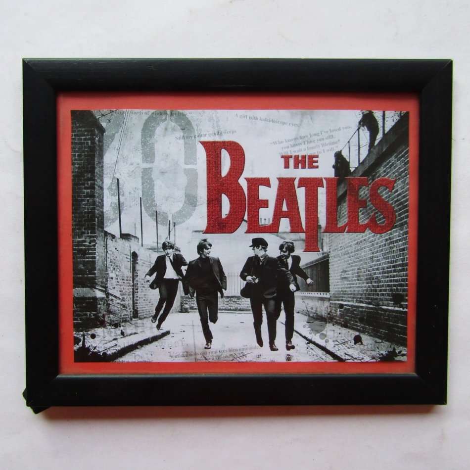 Music Memorabilia - The Beatles Framed Desk Display With Backing Stand ...