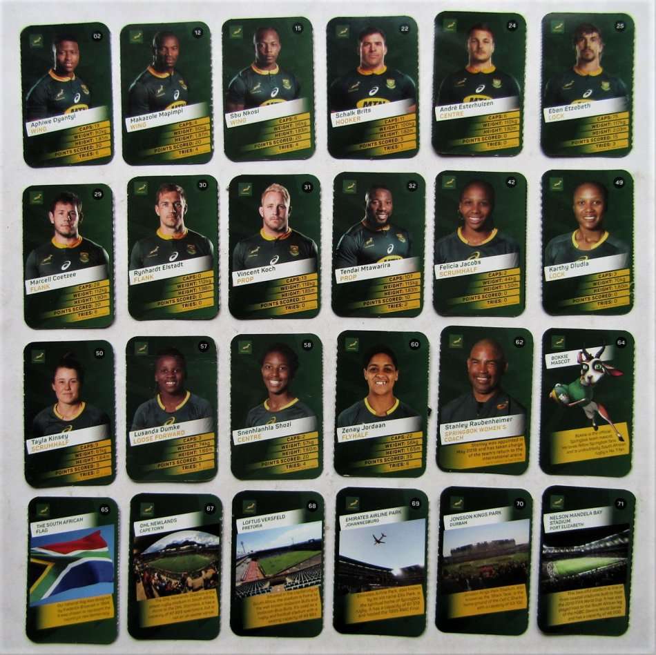 Sporting Memorabilia - Lot of 24 Springbok Rugby Super Trading Cards ...