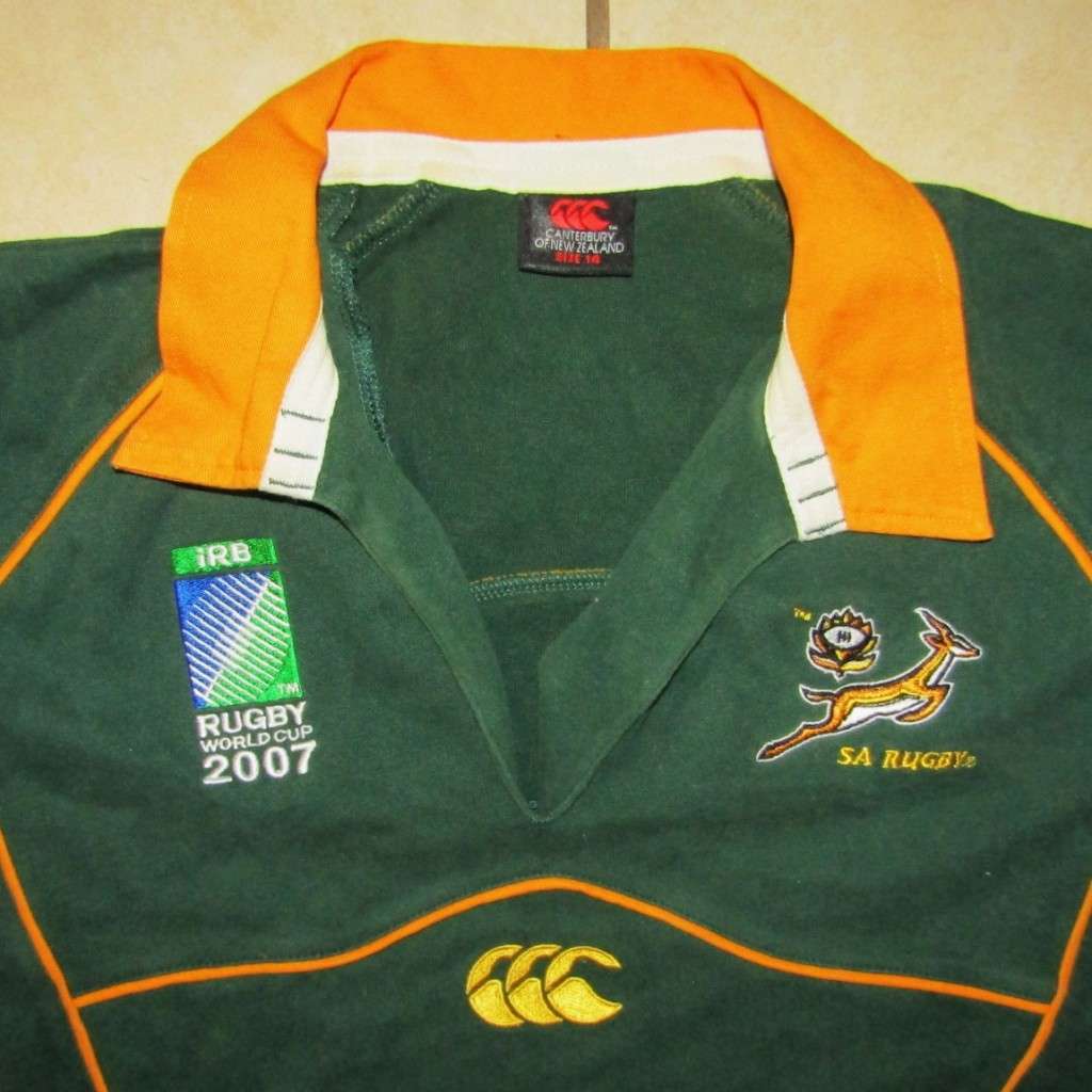 Sporting Memorabilia - 2007 World Cup Springbok Rugby Jersey - Size 14 ...