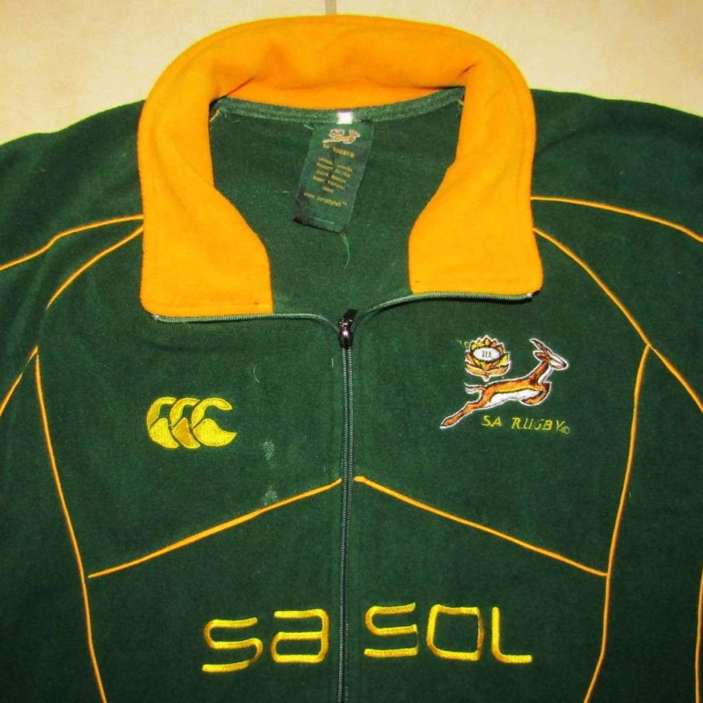 Sporting Memorabilia - Old Springbok Rugby Tracksuit Jacket - XL Size ...