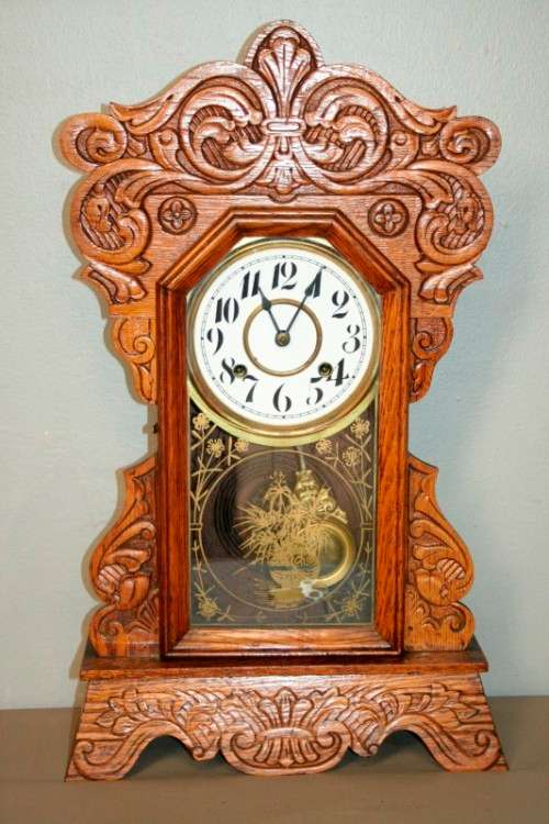 Mantel Clocks - A beautiful & rare hand carved antique Ansonia ...