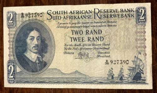 MH de Kock - Republic of South Africa - M.H De Kock 2 Rand Note for ...
