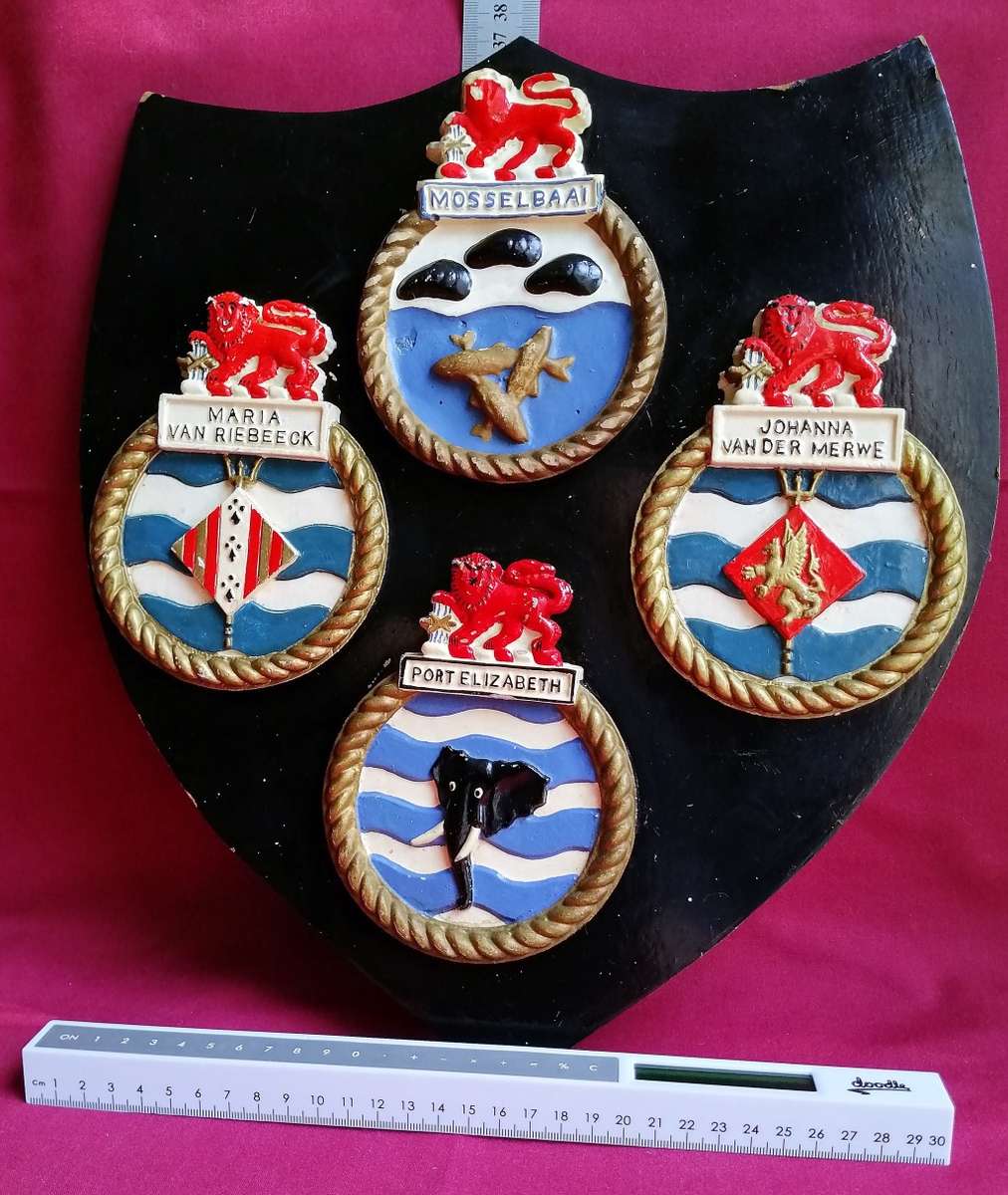 Plaques - Naval Plaques - 4 Mounted (Coat of Arms)-Made from Plaster of ...