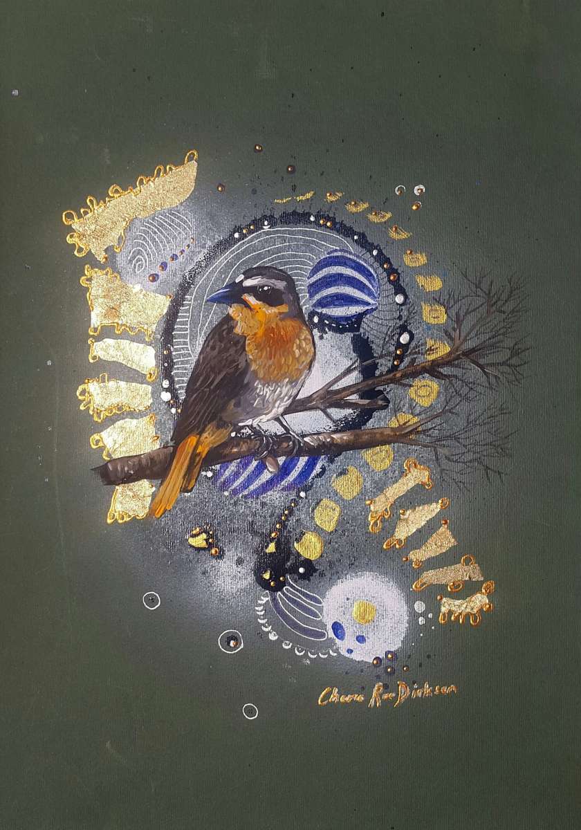 Mixed Media & Collages - Original Robin Bird Artwork A3 by South African Artist, Cherie Roe ...