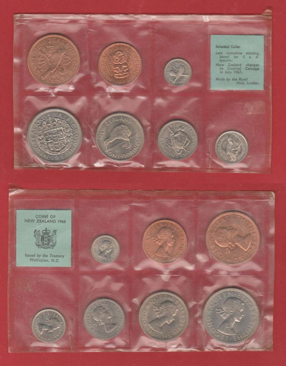 Uncirculated Coins - 1965 UNC. SET OF NEW ZEALAND - LAST COMPLETE ...