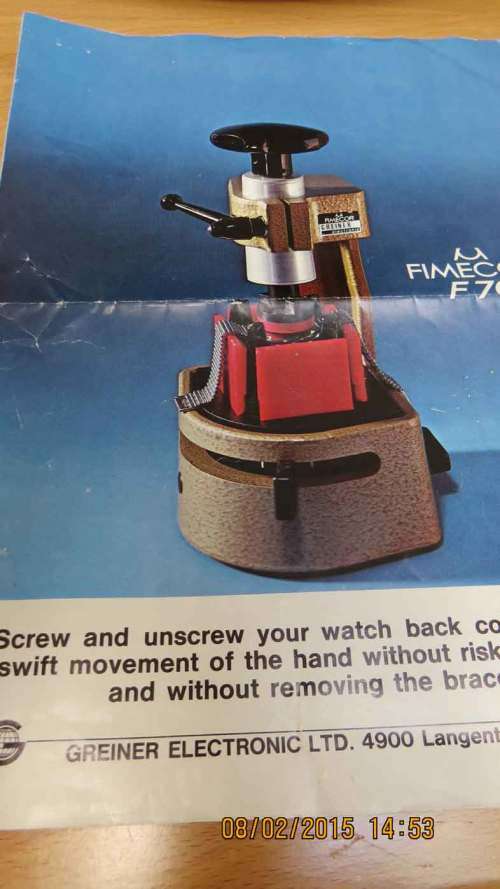 Tools - GREINER FIMECOR BENCH MOUNTED WATCH CASE BACK OPENER TOOL was ...
