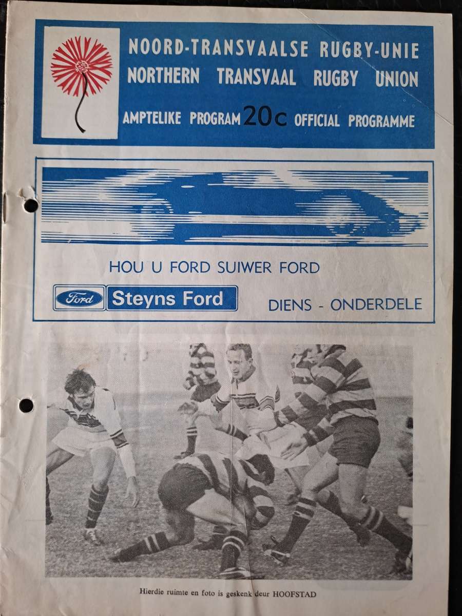 Sporting Memorabilia - Rugby programme. Northern Transvaal v Griquas 1 ...