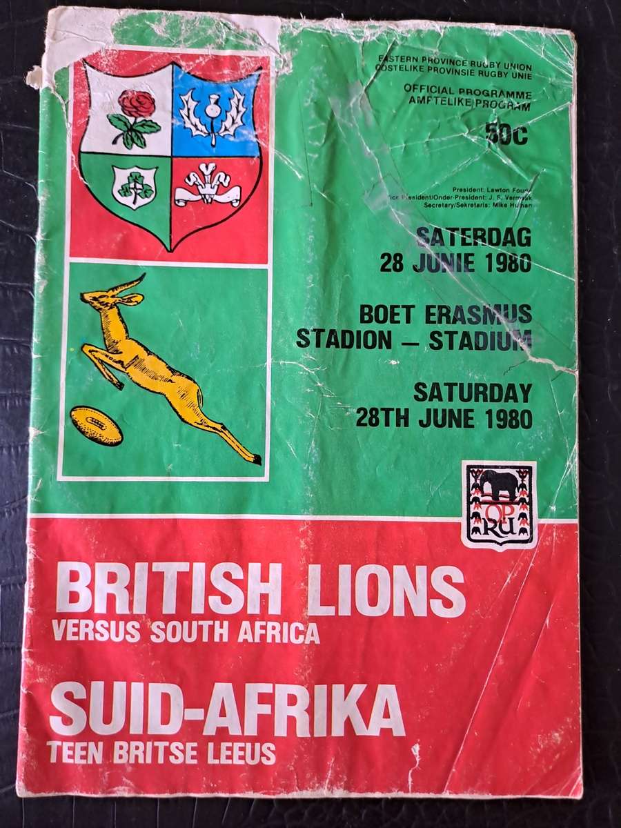Sporting Memorabilia - Rugby programme. South Africa v British & Irish ...