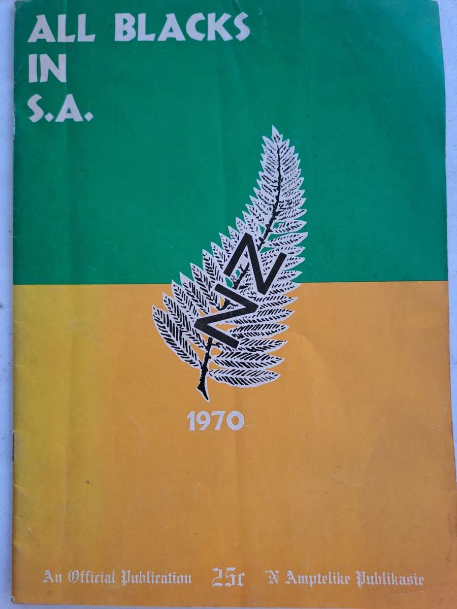 Rugby - Rugby brochure. All Blacks in SA (1970) Pre-tour brochure was ...