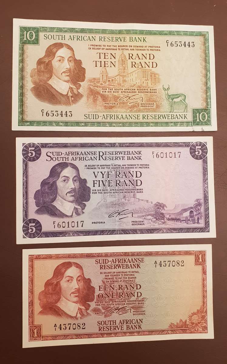 G Rissik - Set of G Rissik notes. 1st print of series. R10 - C1, R5 ...