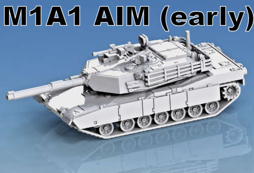 Armour - 1:72 Scale - M1A1 Aim Abrams Mesh - Early Turret - Cupola Open ...