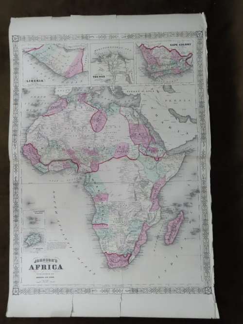 Maps - 1864 Map of Africa, Damaged and Torn, Good for Framing, Original ...