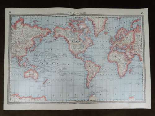 Maps - 1885 Map of The World, Very Good Condition, Original Hardesty ...