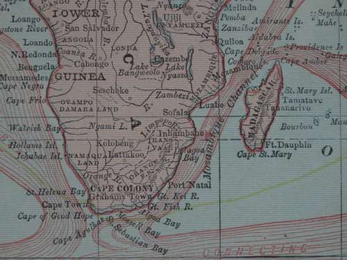 Maps - 1884 Chart of The World, Excellent condition, Original Cram Map ...