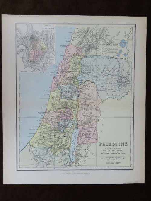 Maps - 1892 Map of Palestine and Jerusalem, Excellent condition ...