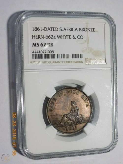 Tokens - Cape of Good Hope. Whyte & Co. bronze 1/2 Penny Token 1861 ...