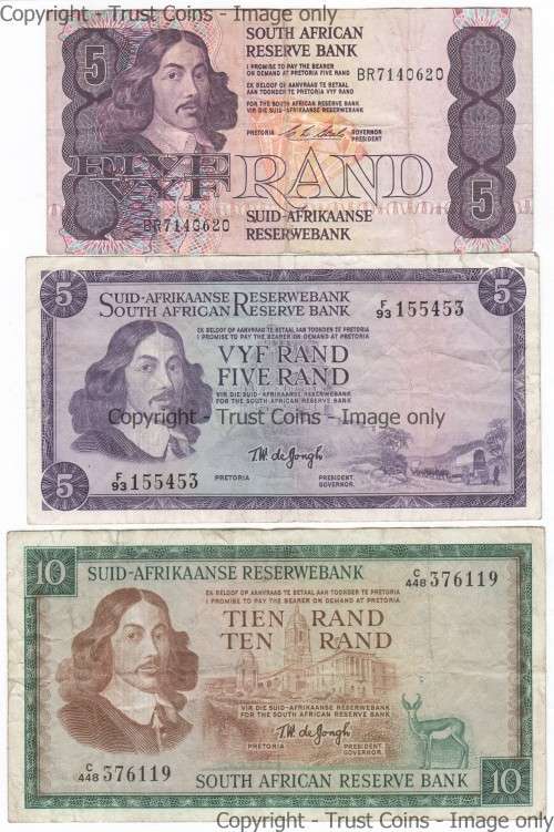 Other South African Bank Notes - Lot of 7 old SA banknotes was sold for ...