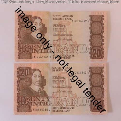 CL Stals - CL Stals Pair of R20 banknotes with consecutive numbers was ...