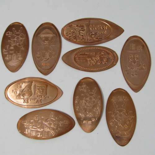 Tokens - Lot of 9 elongated coins with comic / anime characters was ...