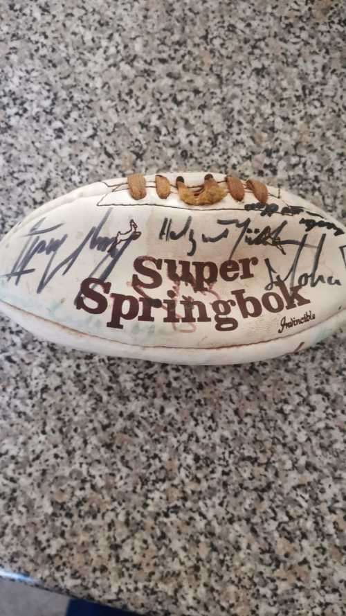 Sporting Memorabilia - Rugby Ball: Small Super Springbok signed by ...