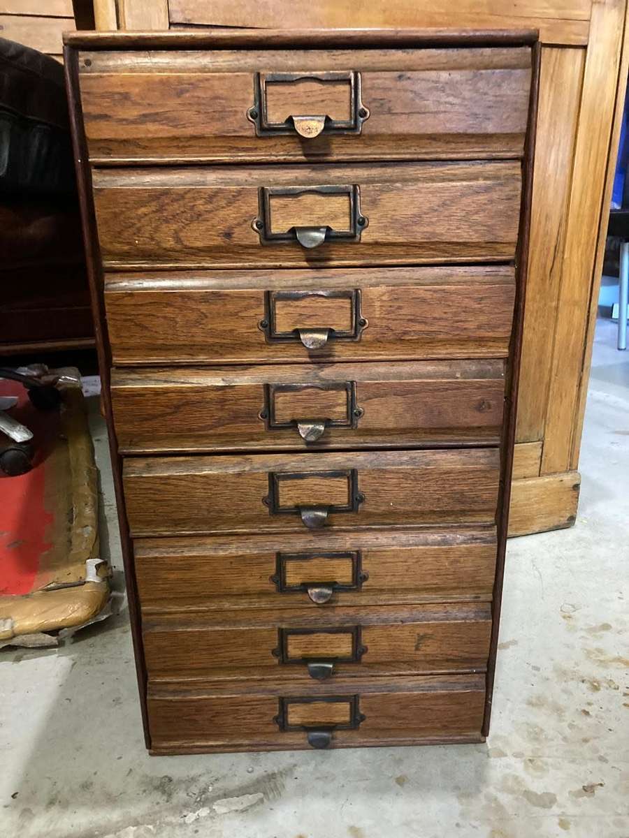 Cabinets - Oak 8 Drawer Filing Cabinet ( 60 x 25 x 32 cm ) was sold for ...