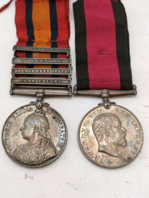 Boer War - Boer War and 1906 medal group to 3236 Pte J.M. Wood 14th Coy ...