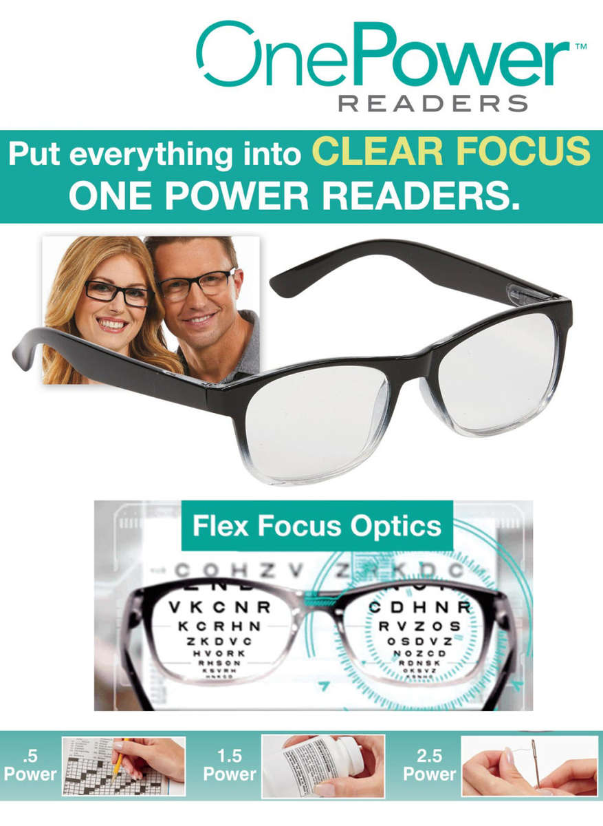 Eyewear - One Power Reader Unisex Glasses- Power from +.5 to +2.50 was ...