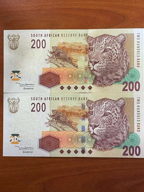 TT Mboweni - Mboweni R200 notes - 2 in consecutive order - AN series ...