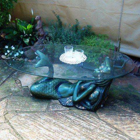 Tables - Stunning Glass Topped Mermaid Coffee Table - Please read ...