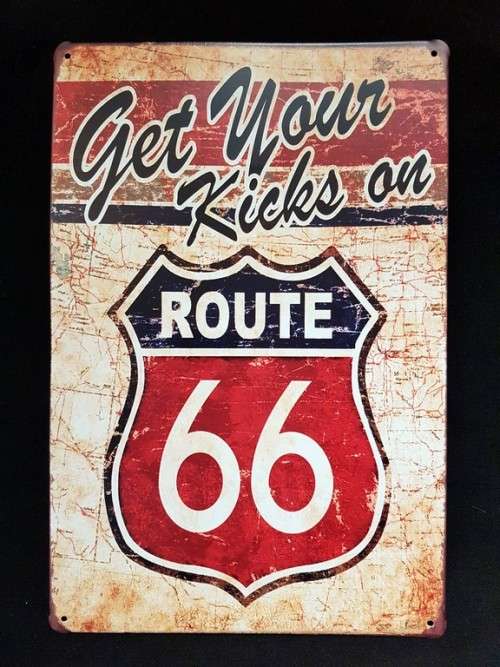 Signage - Route 66 - Get your kicks on R66 - Classic metal sign ...
