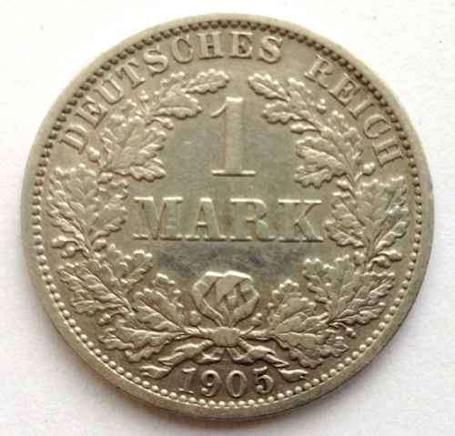 Europe - 1905 A 1 Mark German Empire Silver Coin Eagle AU was sold for ...