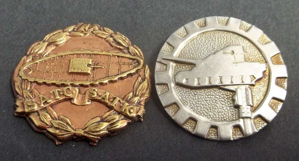 South African Army - **R1 Auction** SA Tank Corps-Tenk Korps Badge A ...