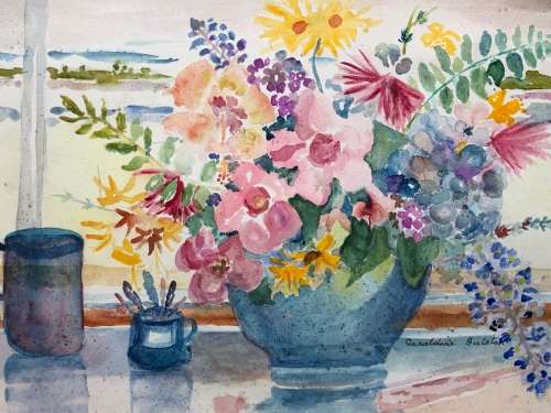 Paintings - GERALDINE GULSTON (SA 20th CENTURY) UNFRAMED WATERCOLOUR ...