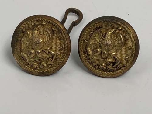 Uniforms - RARE SET OF 1860 CIVIL WAR FEDERAL NAVY CUFF BUTTONS - BY WM ...