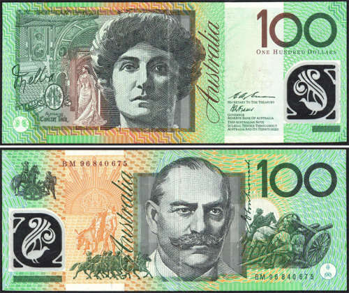 Australia & Oceania - Australia: 100 Dollar ($100) Polymer Banknote was ...