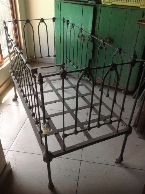 Beds & Cots - Vintage cast iron baby cot (on wheels) - Black was listed ...