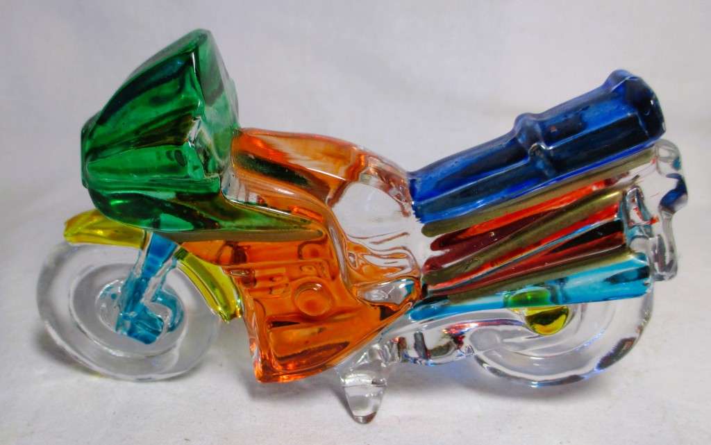 Stained Glass - Hand Painted Murano Glass Motorcycle. Perfect item ...