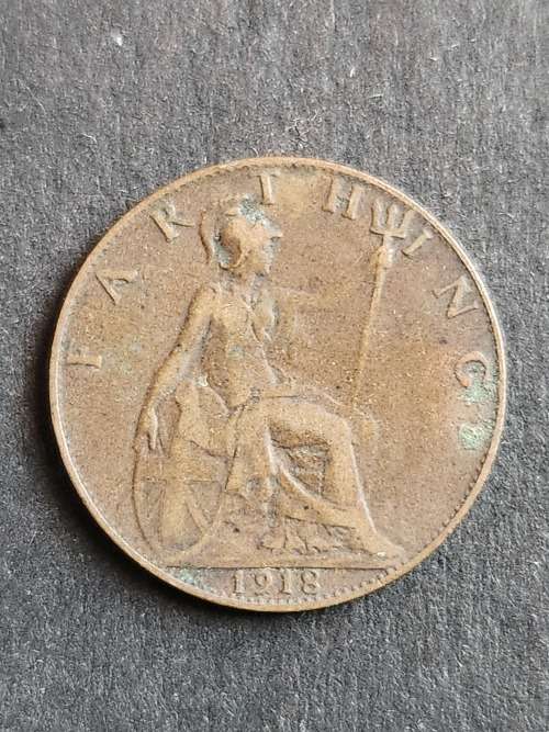 Great Britain - UK Farthing 1918 - as per photograph was listed for R40 ...